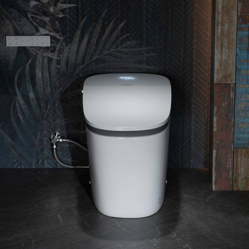WOODBRIDGE Voice Control Smart Electric Elongated Toilet with Auto Open ...