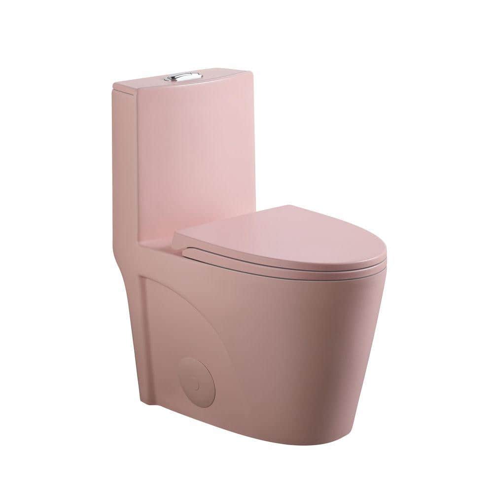 OLUMAT 1-Piece 1.1/1.6 GPF Dual Flush Elongated Toilet with Soft Close ...