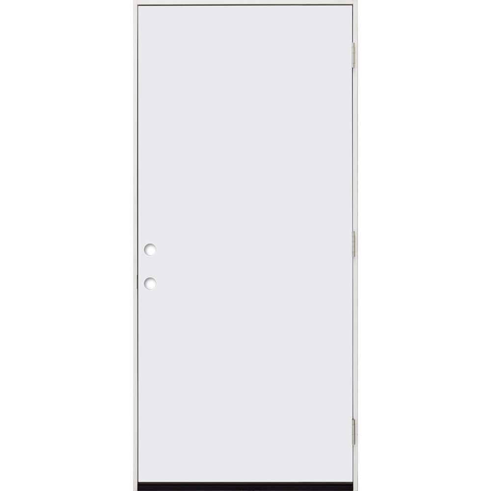 Steves & Sons 42 in. x 80 in. No Panel Left Hand/Outswing White Primed ...