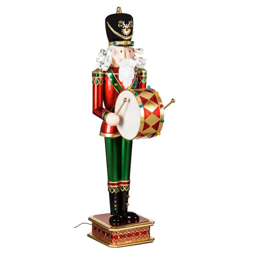 Evergreen 52 in. H Nutcracker Playing Drum with Moving Hands and LED ...