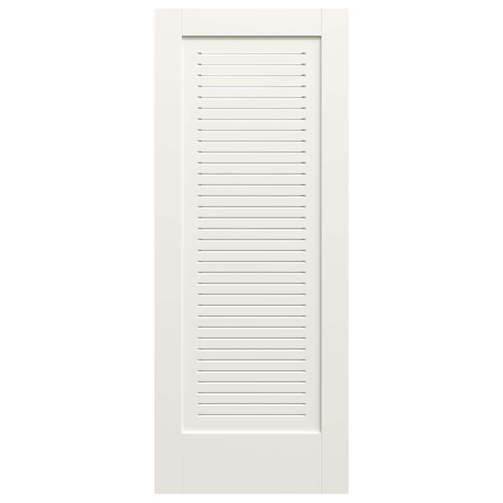 JELD-WEN 30 in. x 80 in. 1 Panel Solid Core White Primed MDF Wood ...