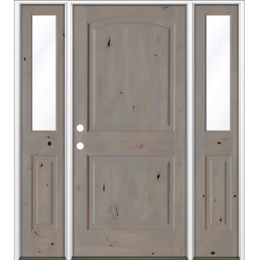 Krosswood Doors 58 in. x 80 in. KnottyAlder 2Panel Arch Right-Hand ...