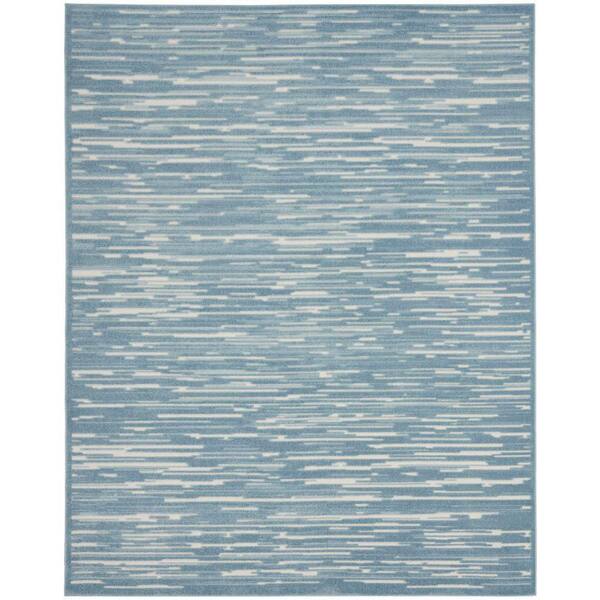 Nourison Casual Blue 9 ft. x 12 ft. Abstract Contemporary Area Rug ...
