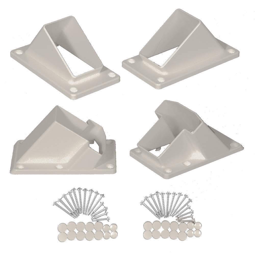 Weatherables Riviera Tan Stair Railing Bracket Kit (4-Piece) ATBR ...