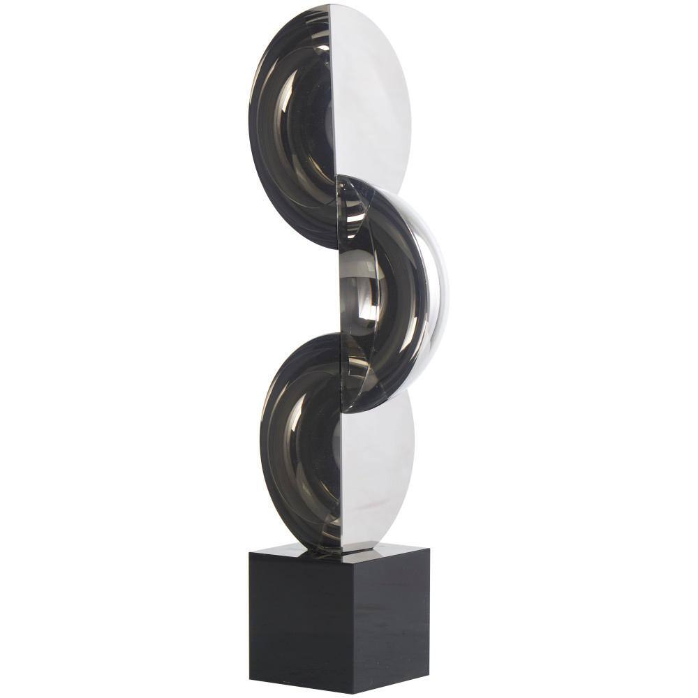 Litton Lane Dark Gray Crystal Quartered Stacked Orbs Geometric ...