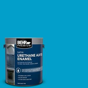BEHR PREMIUM 1 qt. #P490-5 Yucatan Satin Enamel Urethane Alkyd Interior ...