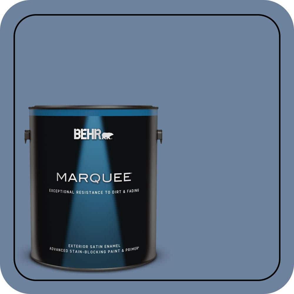 BEHR MARQUEE 1 gal. #S530-5 Brisk Blue Satin Enamel Exterior Paint ...