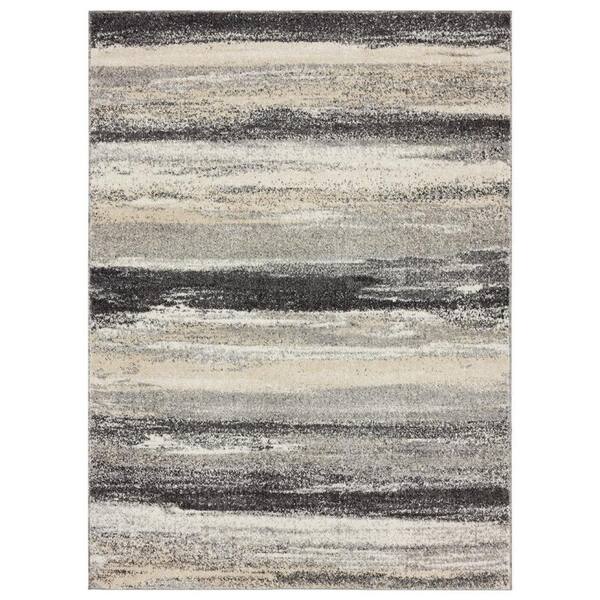 LUXE WEAVERS Towerhill Gray 9x12 Modern Abstract Polypropylene Area Rug ...