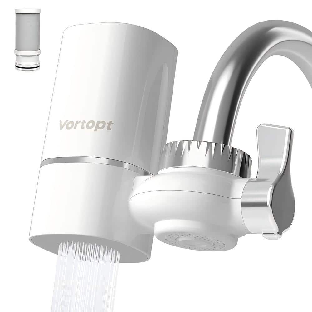 Vortopt Faucet Water Filter for Sink, Rapid Flow 400 gal. Faucet Mount ...