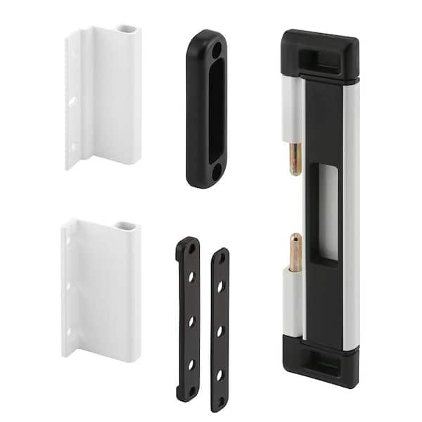 Prime-Line Deadbolt Patio Door Lock With Black Trim 8 in. H White Steel ...