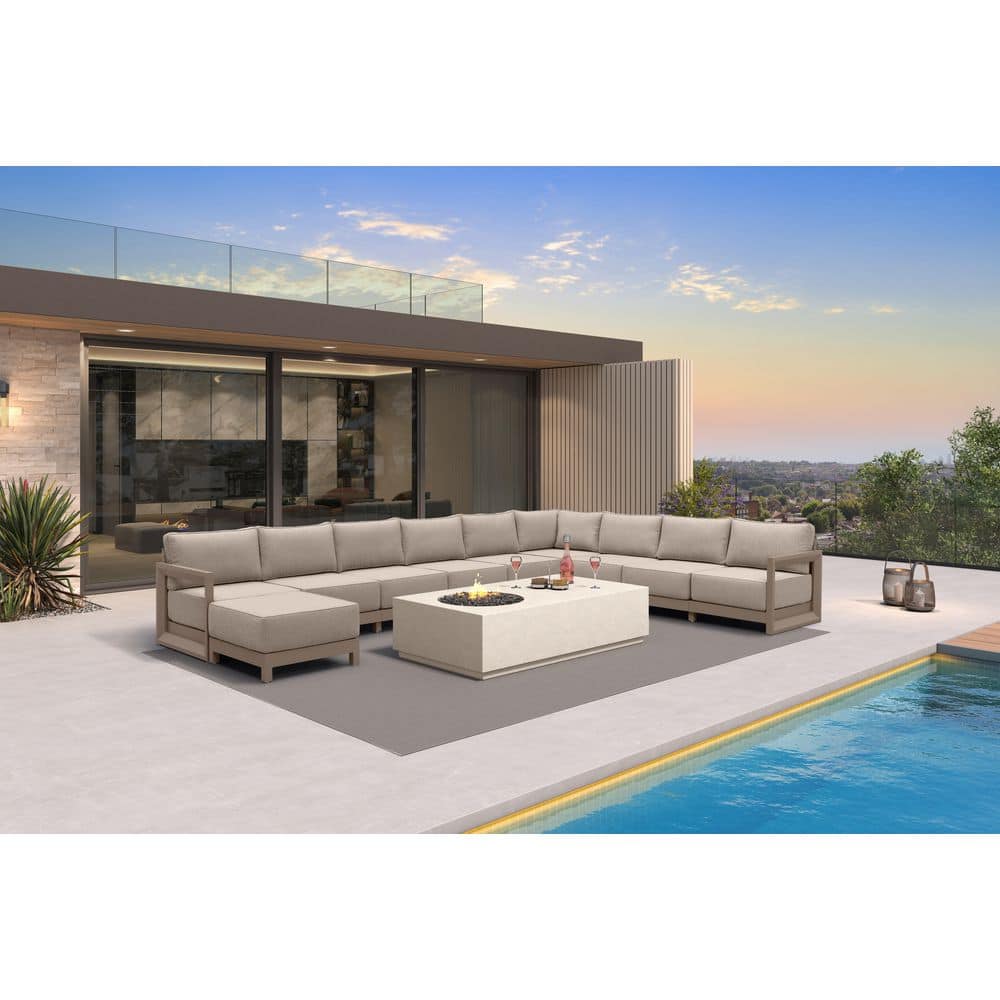PURPLE LEAF 10-Pieces Patio Conversation Sets All Weather Aluminum ...