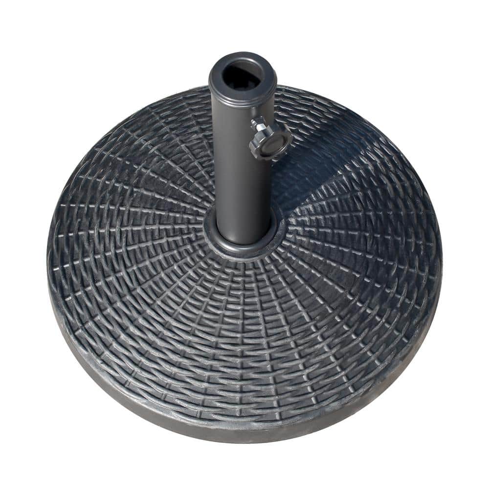 UPGRADE 22 lbs. Heavy-Duty Round Outdoor Patio Umbrella Base in Black ...