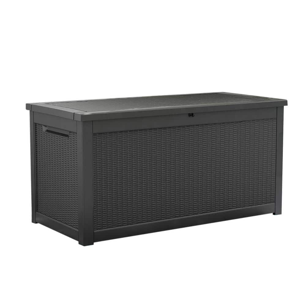 Gtnali 260 Gal. Outdoor Waterproof Resin Storage Black Deck Box OR78P ...