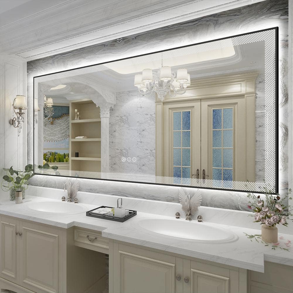 Apmir 77 in. W x 36 in. H Rectangular Framed Checkerboard LED Lighted ...