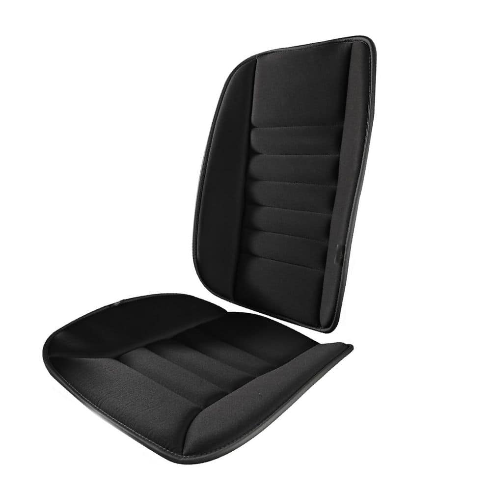 Black Memory Foam Ergonomic Pattern Pain Relief Back Support and Seat ...