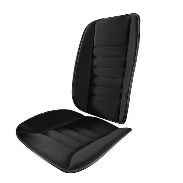 Black Memory Foam Ergonomic Pattern Pain Relief Back Support and Seat ...