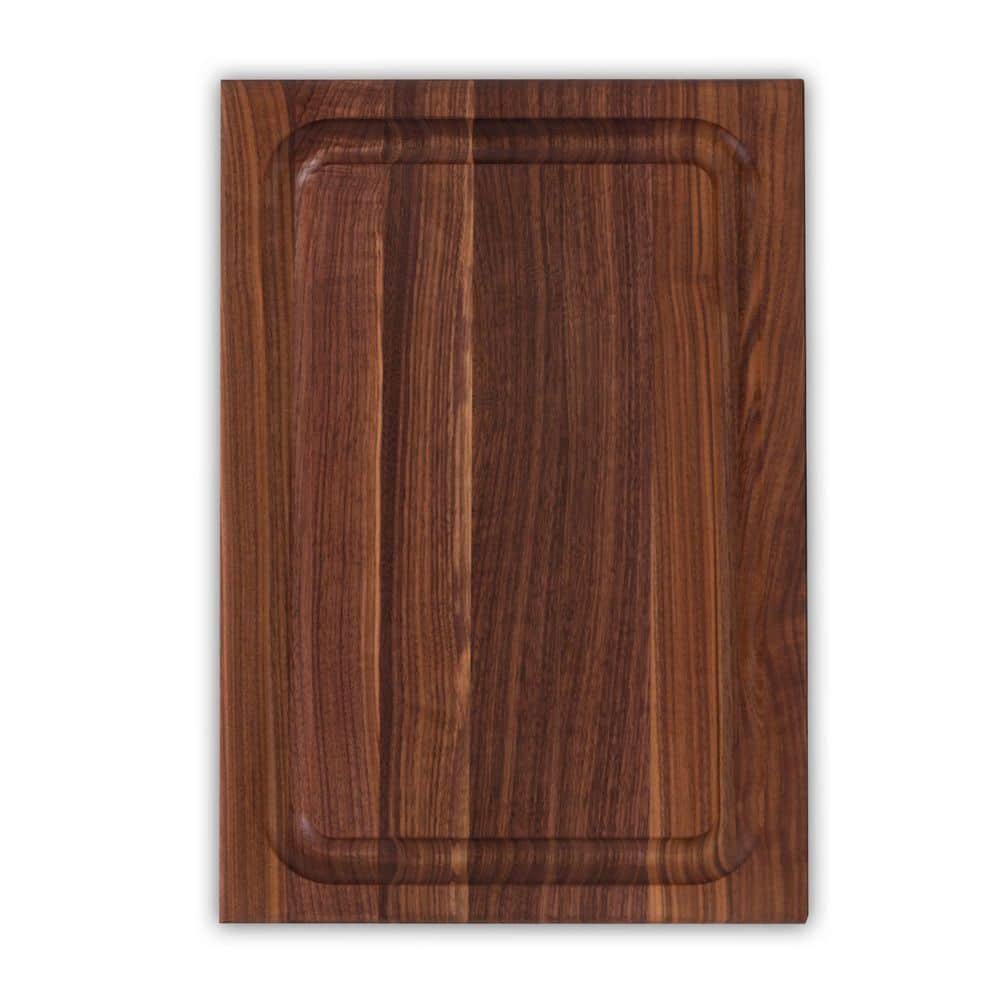 JOHN BOOS Block 12 in. x 18 in. Rectangular Walnut Wood Edge Grain ...