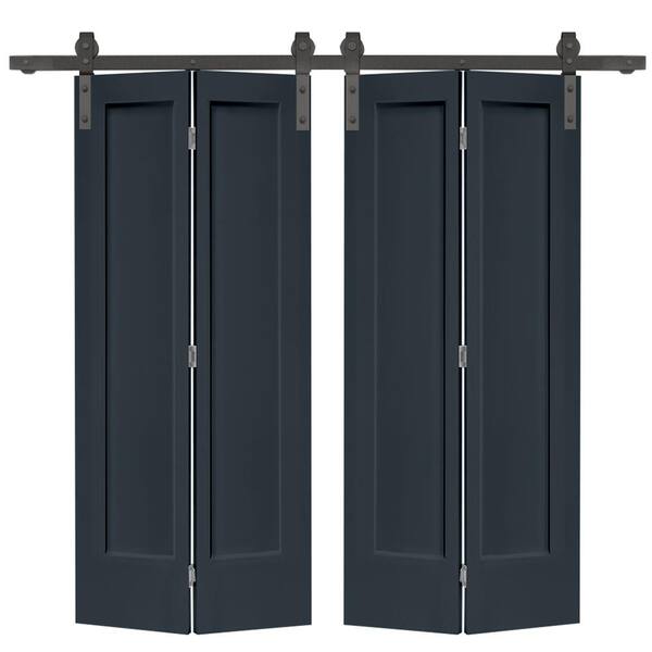 CALHOME 72 in. x 80 in. Hollow Core 1-Panel Charcoal Gray MDF Composite ...