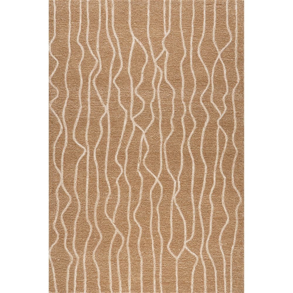RUGS USA Arvin Olano Mana Abstract Wool Beige 10 ft. x 14 ft. Indoor ...