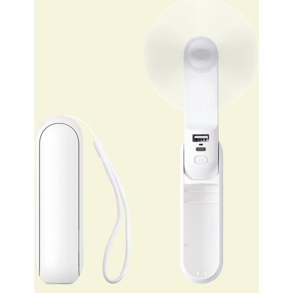 PRIVATE BRAND UNBRANDED 5 in. 3 in 1 White Personal Portable Fan F-8 ...