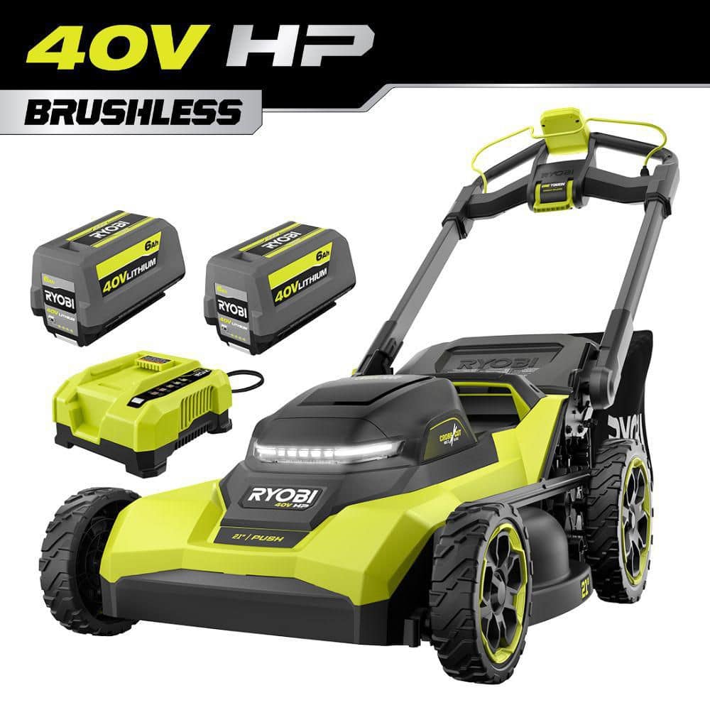 RYOBI 40V HP Brushless 21 in. Cordless Battery Walk-Behind Multi-Blade ...