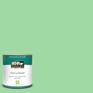 BEHR ULTRA 1 gal. #450B-4 Green Trance Extra Durable Semi-Gloss Enamel ...