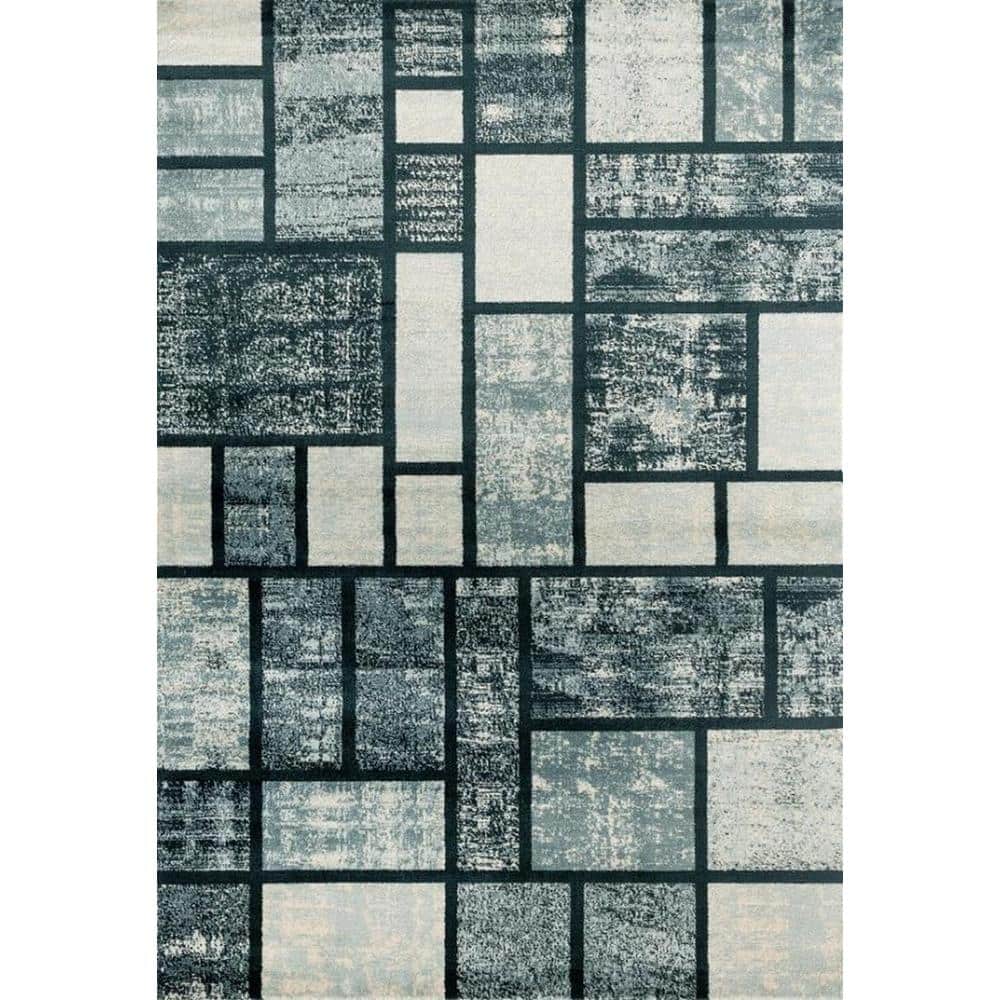 LUXE WEAVERS Tobis Collection Modern Geometric Abstract Blue 8x10 ...