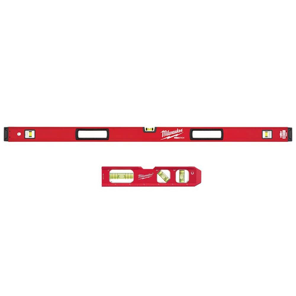 Milwaukee 48 in. Redstick Box Level with 7 in. Billet Torpedo Level ...