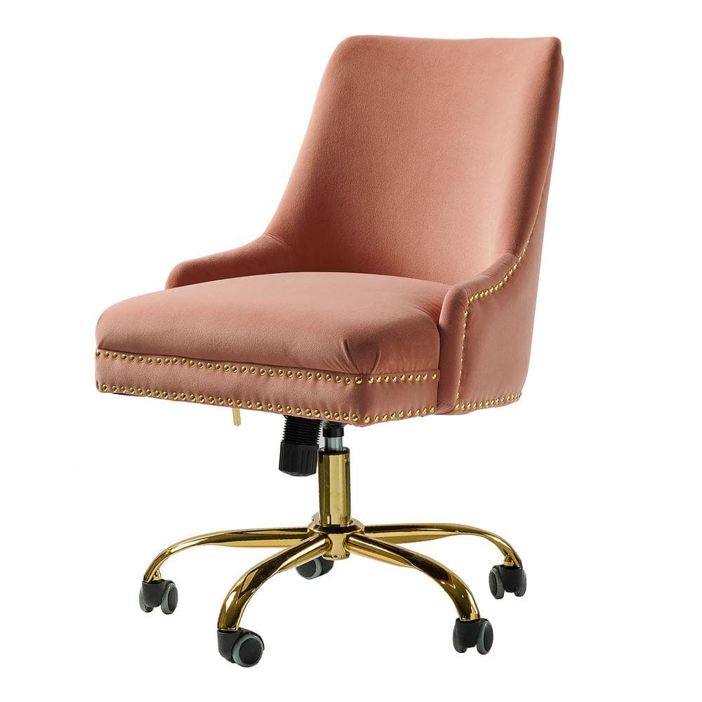 JAYDEN CREATION Bella 23 in. Width Standard Pink Fabric Task Chair with ...