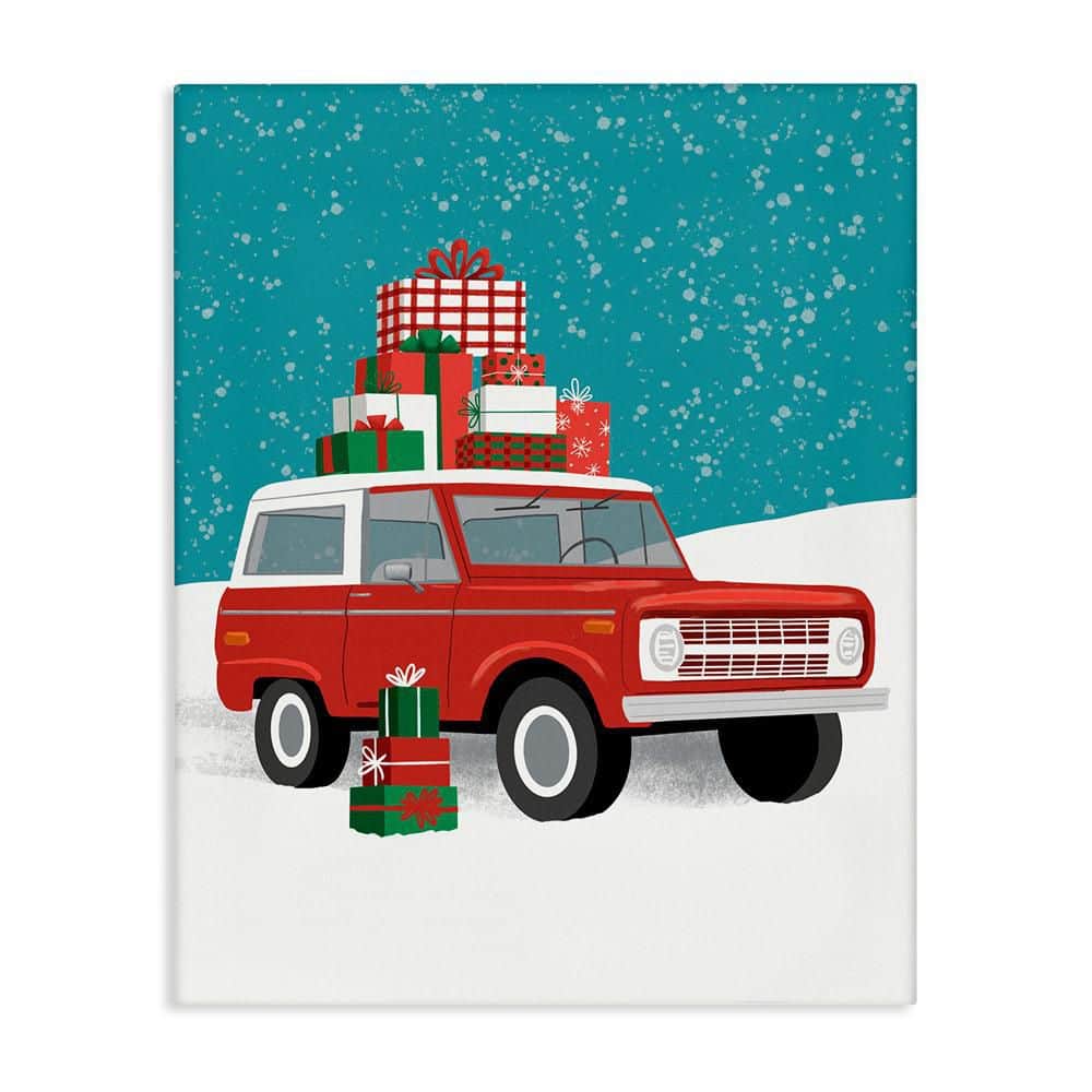 Stupell Industries Red SUV Christmas Time by Jilly Jack Designs 1-Piece ...