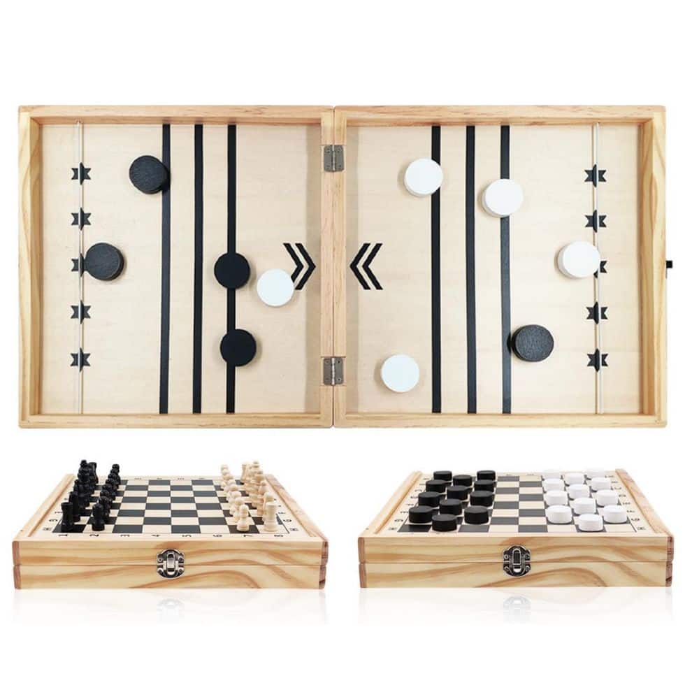 4-in-1 Wooden Tabletop Game Set WK2930 - The Home Depot