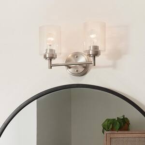 KICHLER Winslow 21.5 in. 3-Light Brushed Nickel Contemporary Bathroom ...