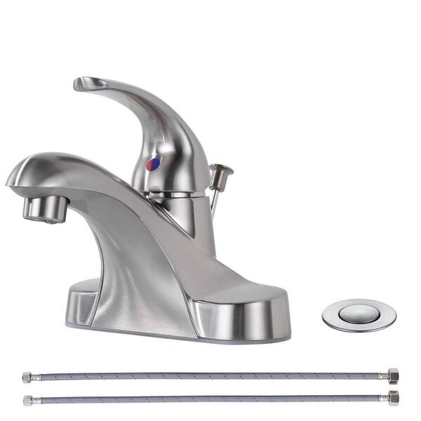 VEVETTA Modern 4 in. Centerset Single Handle Bathroom Faucet, Low Arc ...