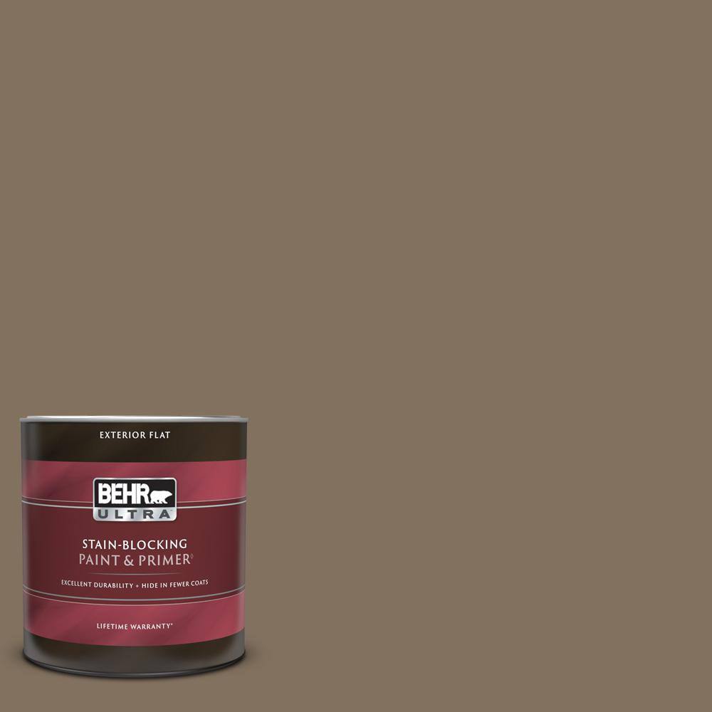 BEHR ULTRA 1 qt. #PPU5-04 Mocha Latte Flat Exterior Paint & Primer ...