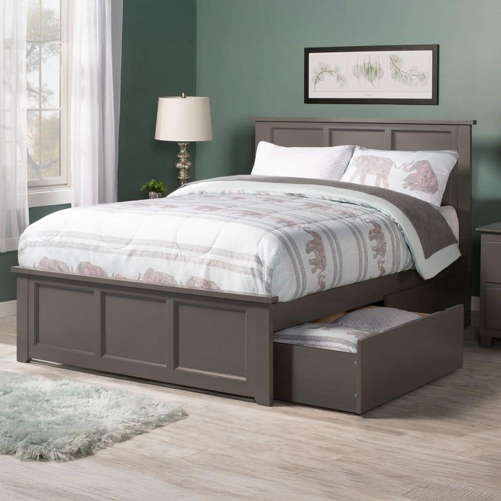 Reviews for AFI Madison Grey Solid Wood Frame Full Platform Bed with ...