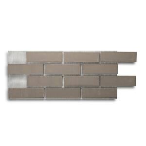 Brickwebb 28 in. x 12.5 in. x 0.5 in. Brickwebb Herringbone Obsidian ...