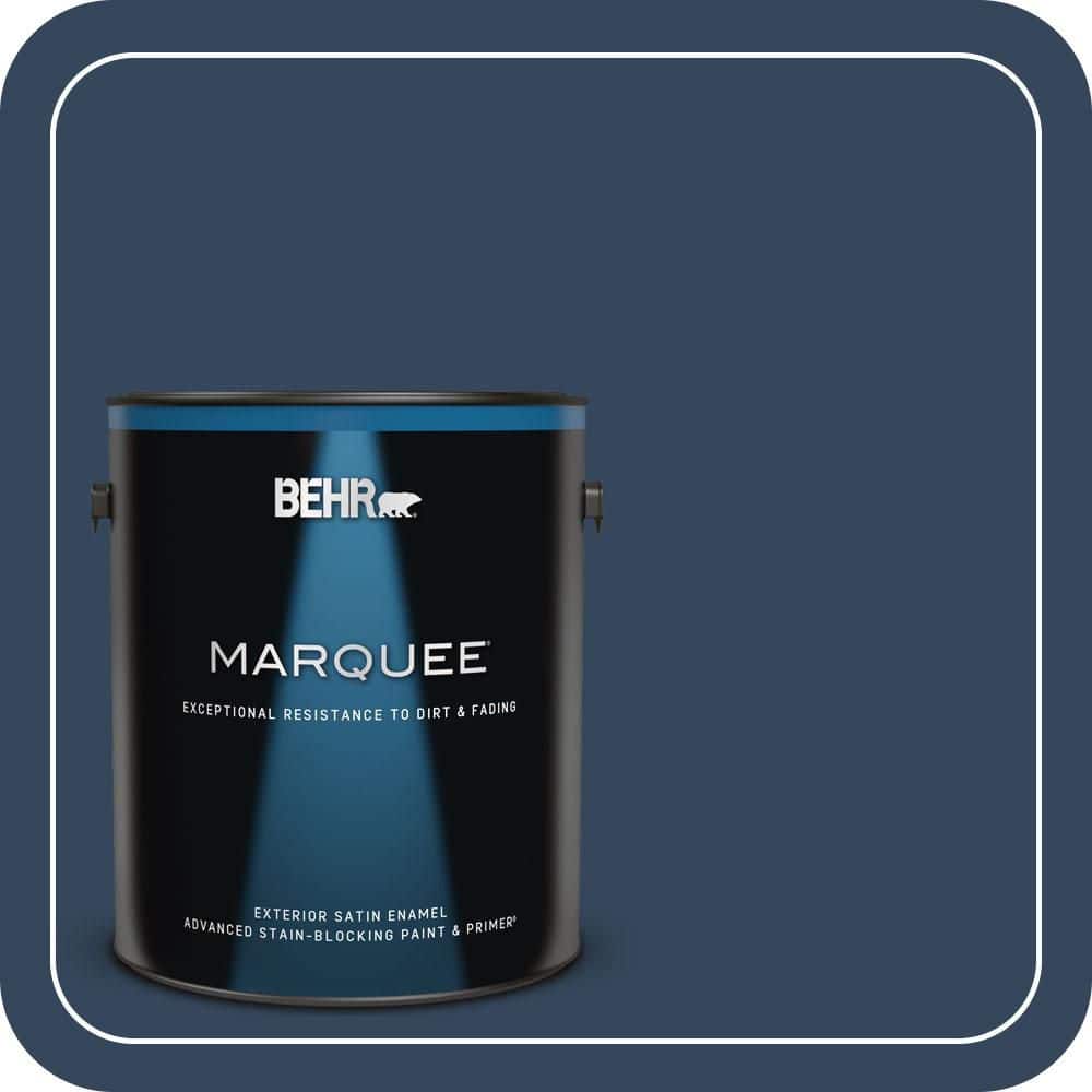 BEHR MARQUEE 1 gal. #MQ5-54 Compass Blue Satin Enamel Exterior Paint ...