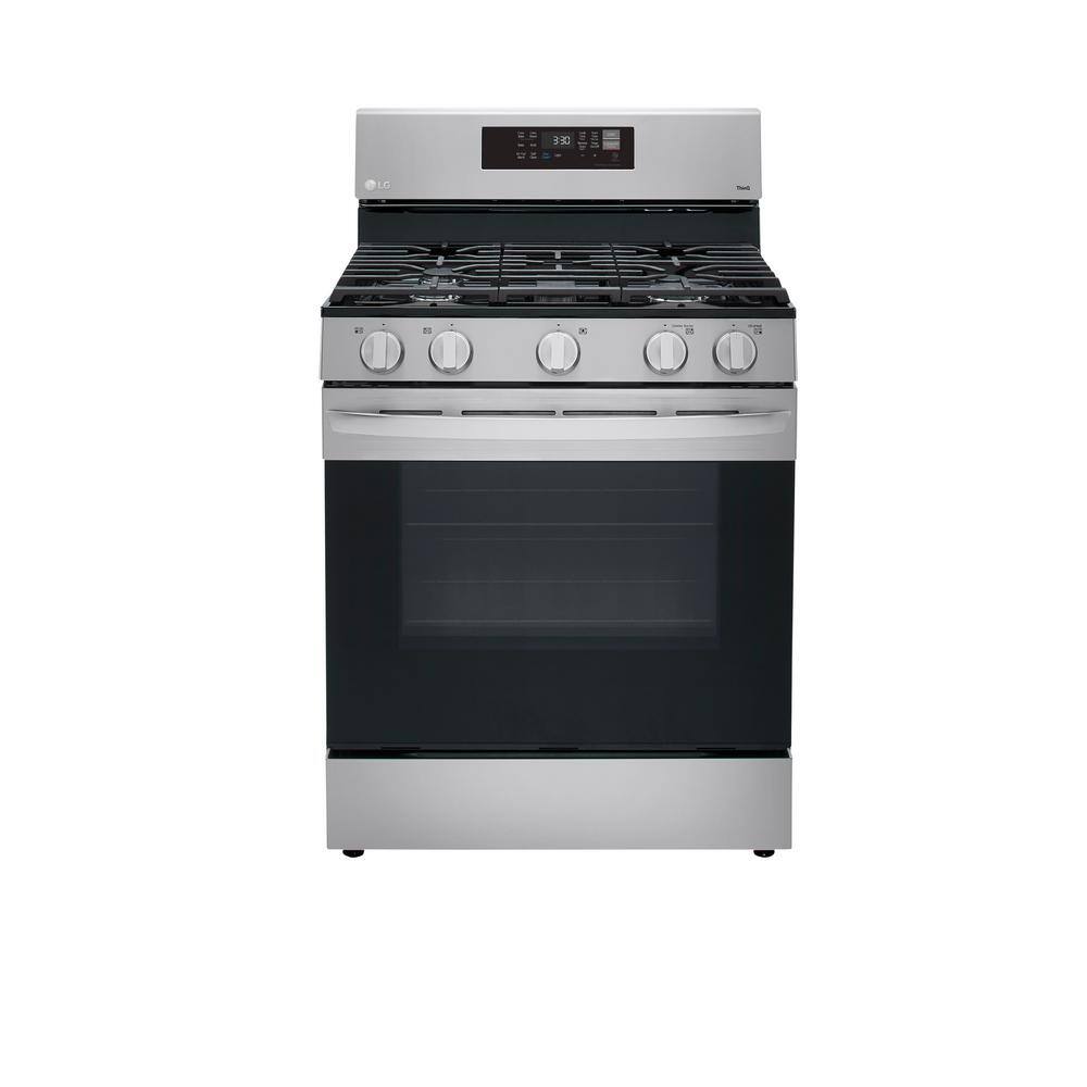 LG 5.8 cu. ft. Smart Wi-Fi Enabled Fan Convection Gas Single Oven Range ...