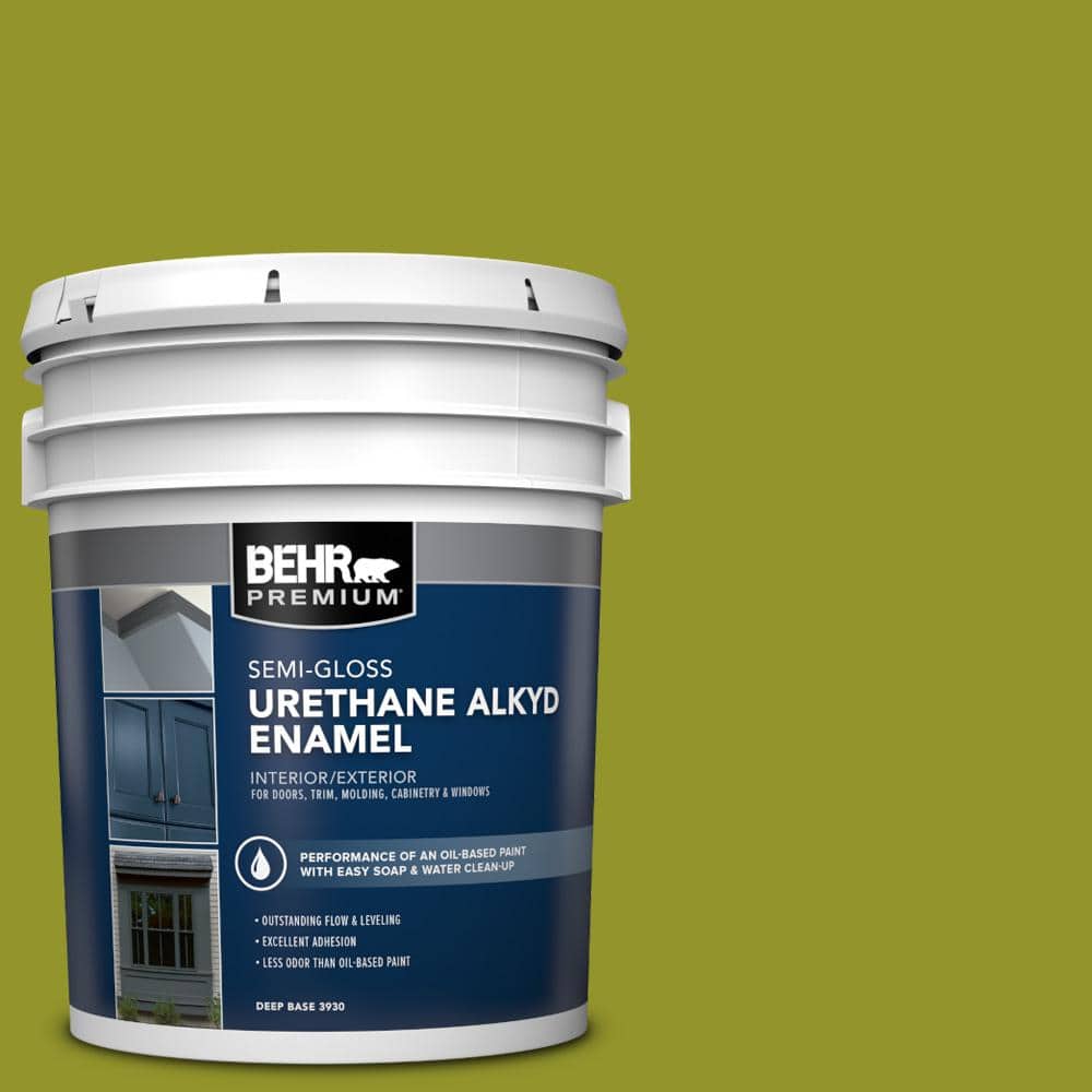 BEHR PREMIUM 5 gal. #P350-7 Lazy Lizard Urethane Alkyd Semi-Gloss ...