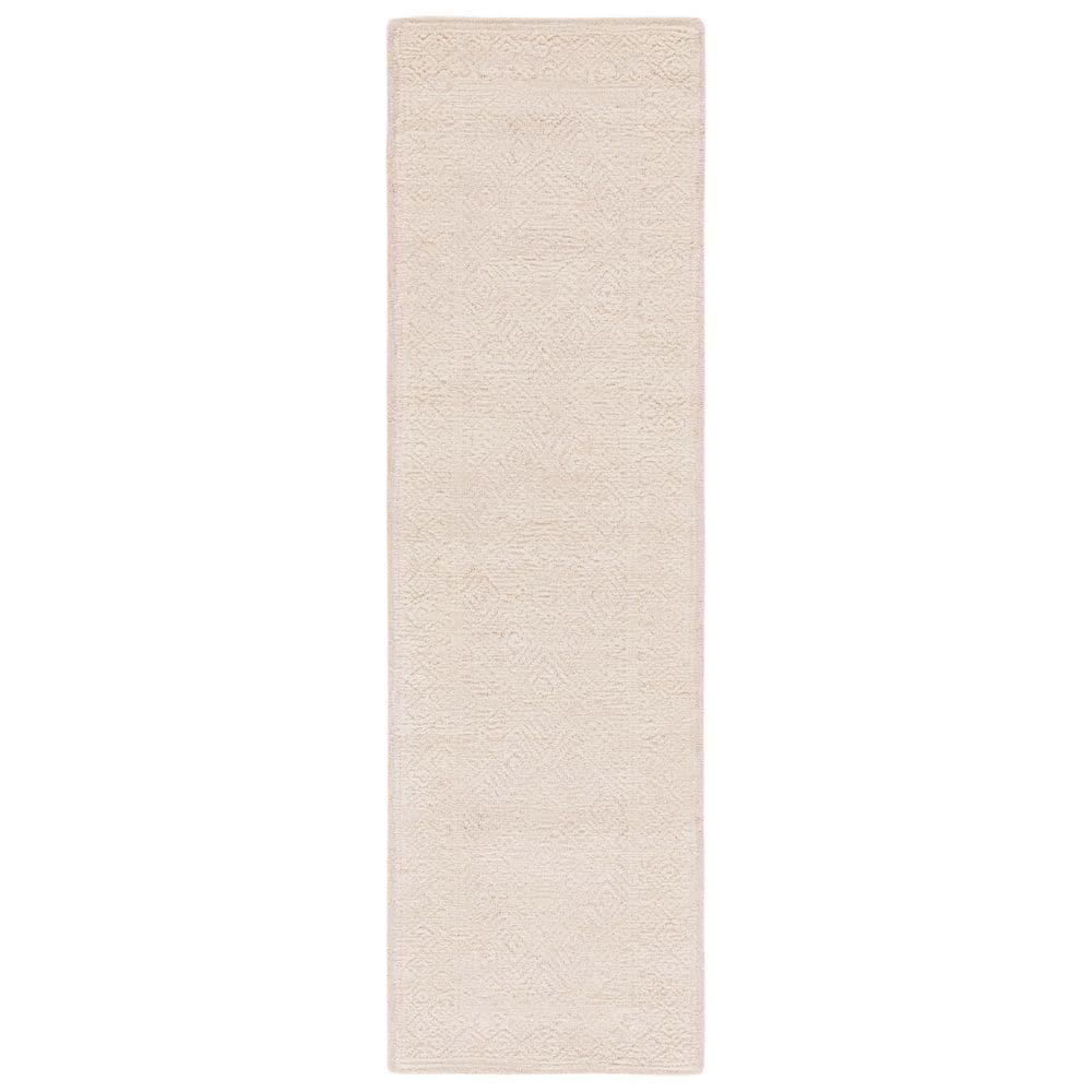 SAFAVIEH Textural 2 ft. x 8 ft. Beige/Blush Monochrome Ornate Runner ...