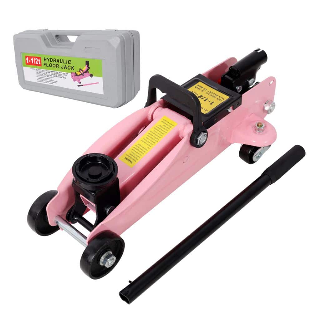 Damodpoy 1.5 Ton Pink Low Profile Hydraulic Trolle, Steel Racing Floor ...