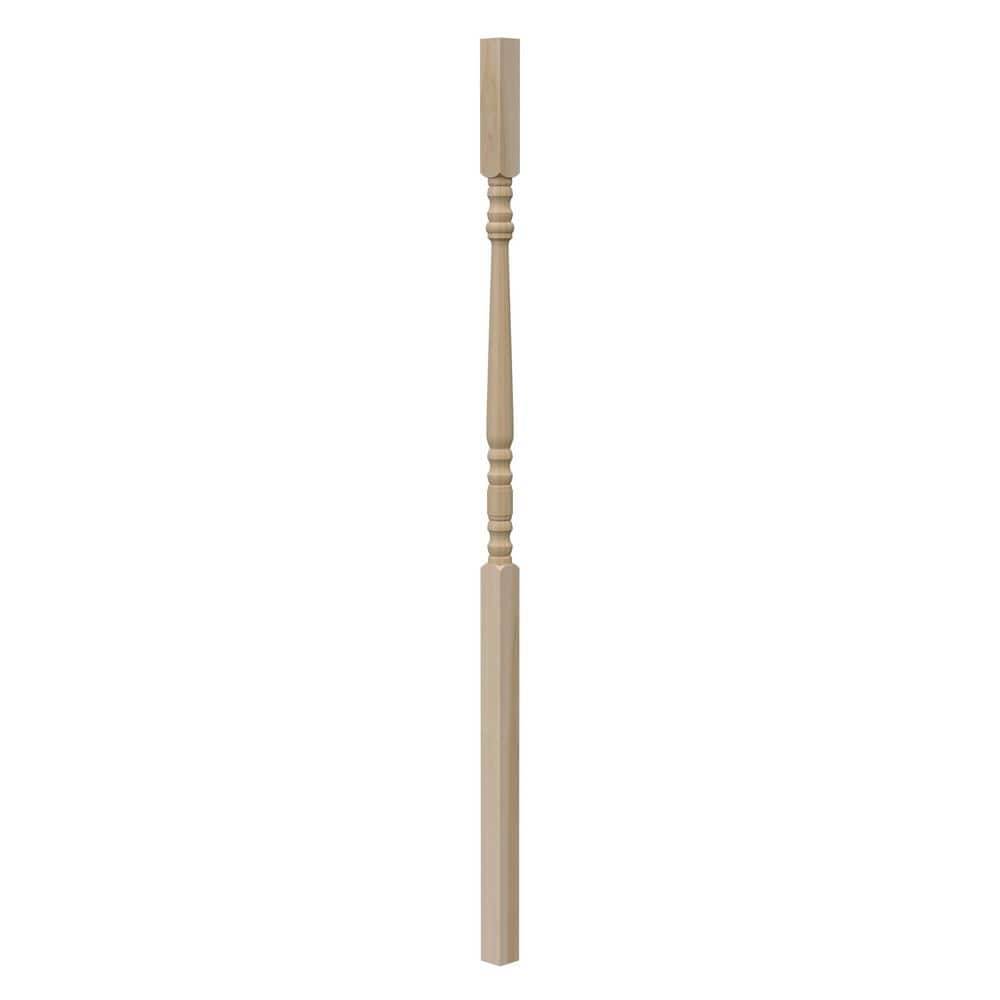 EVERMARK Stair Parts 41 in. x 1-1/4 in. 5205 Unfinished Poplar Square ...