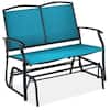 Best Choice Products Peacock Blue/Black 2-Person Metal Outdoor Glider ...
