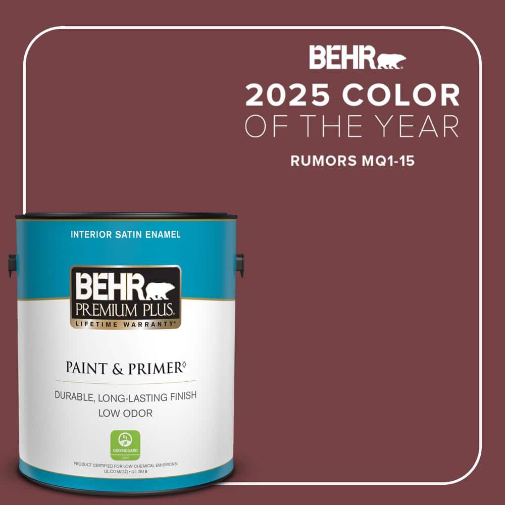 BEHR PREMIUM PLUS 1 gal. #MQ1-15 Rumors Satin Enamel Low Odor Interior ...
