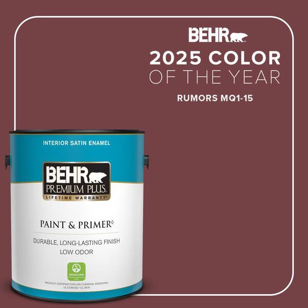 BEHR PREMIUM PLUS 1 gal. #MQ1-15 Rumors Satin Enamel Low Odor Interior ...