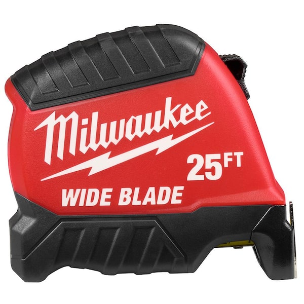 Milwaukee 25 ft. Wide Blade Tape Measure With 18 ft. Reach 48-22-1225 ...