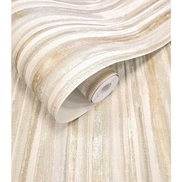 Walls Republic Taupe Wave Motion Textured Wallpaper Print Non-Woven Non ...