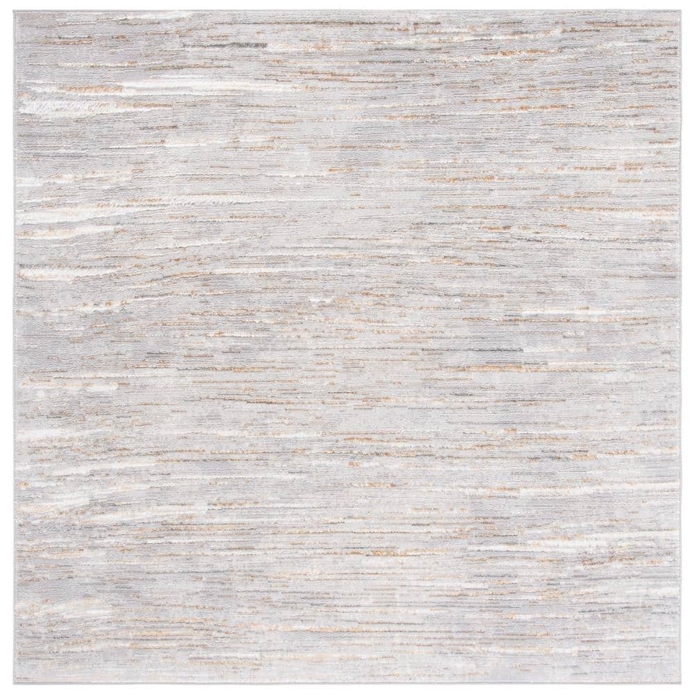 SAFAVIEH Orchard Gray/Gold Doormat 3 ft. x 3 ft. Striped Square Area ...