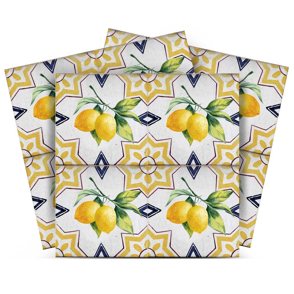 MI ALMA Yellow L06 4 in. x 4 in. Vinyl Peel and Stick Tile (24-Tiles, 2 ...