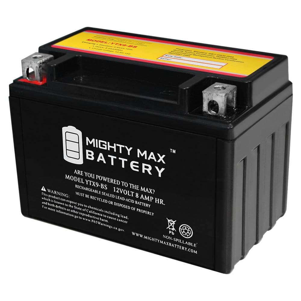 MIGHTY MAX BATTERY YTX9-BS SLA Battery for Suzuki 400 LT-Z400 QuadSport ...